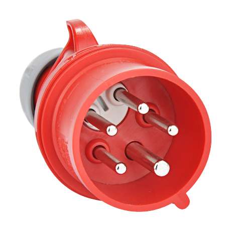 Male electrical outlet three phase