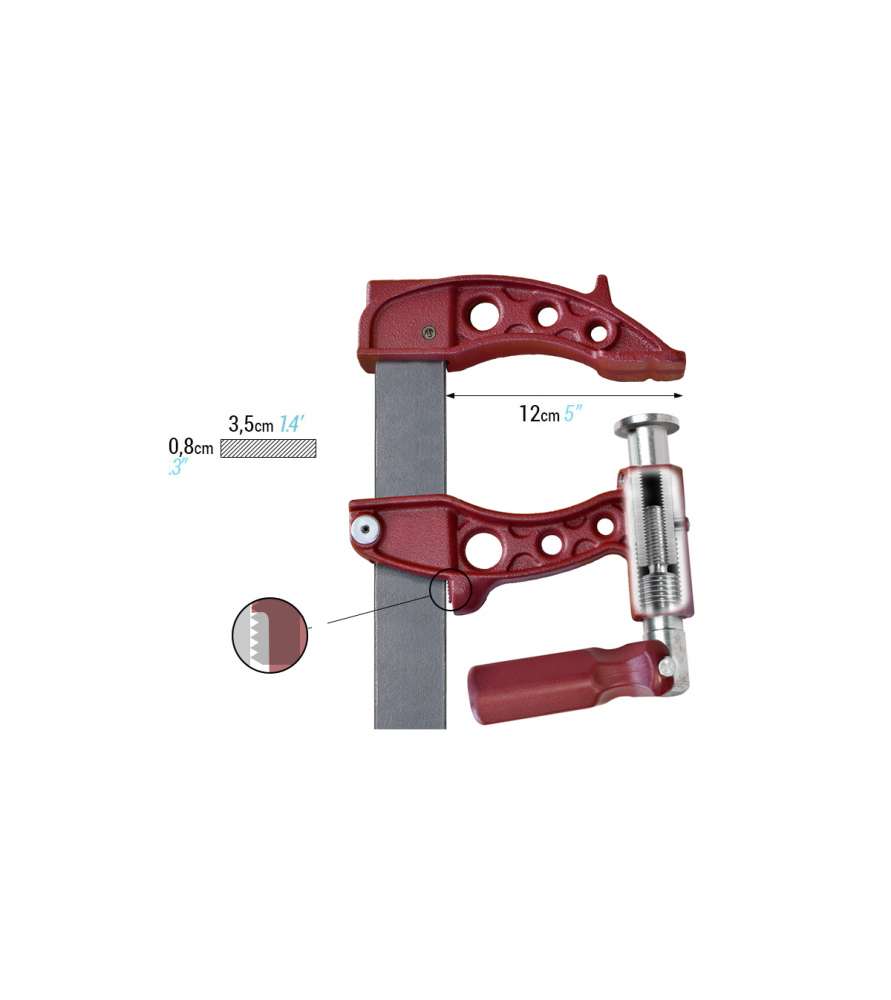 Maxipress Piher pump clamp, projection 120 mm, clamping 1000 mm