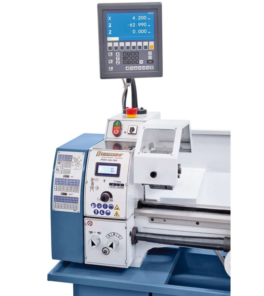 Metal lathe Bernardo Profi 550 Pro with 2-axis digital display - 400V