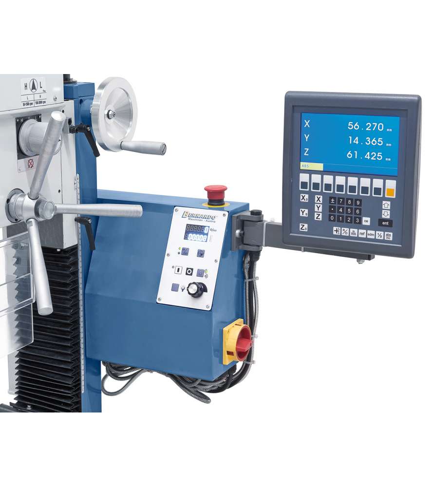 Drilling milling machine KF28Top with feed and 3-axis digital display
