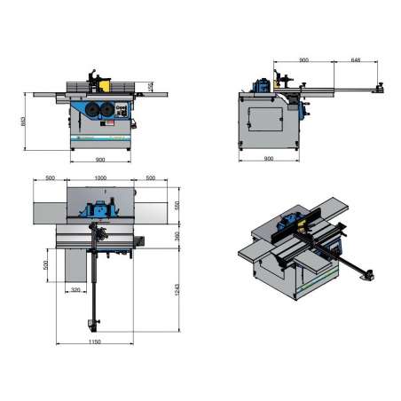 Tupí de 4 velocidades Holzprofi TO1150 - Probois Machinoutils