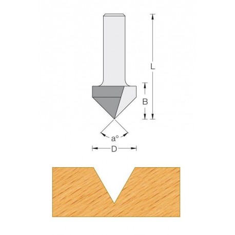 Fraise de défonceuse Q8 - Rainure en V Ø 12.7