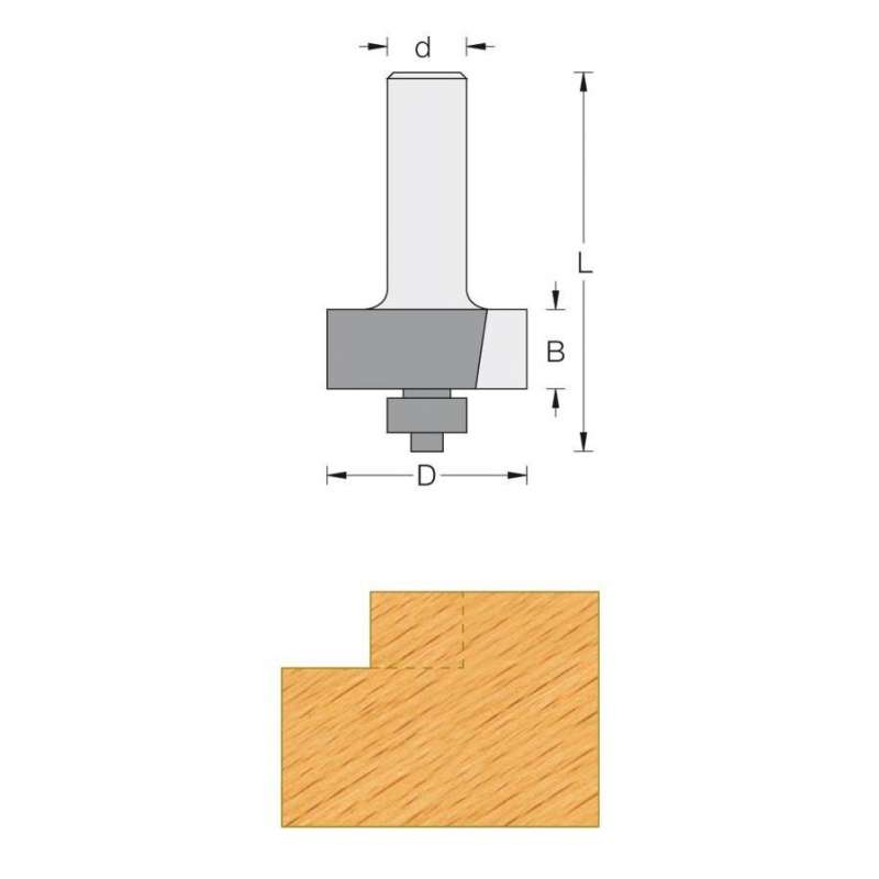 Rabbeting router bit shank 8 mm - Probois machinoutils