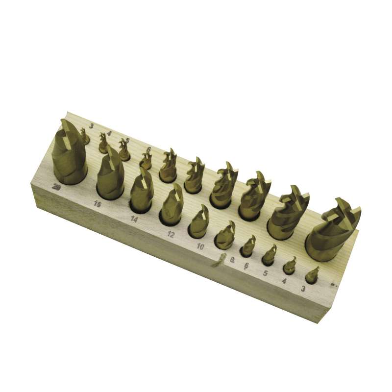 Fraises HSS revêtues Titan 3-20 mm (jeu de 20 pièces) - Probois